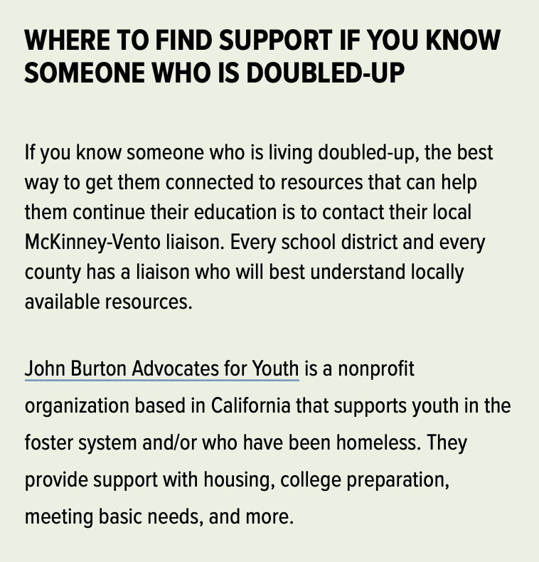Quick Guide: Most Unhoused Students Are Doubled-Up. Here's What That ...