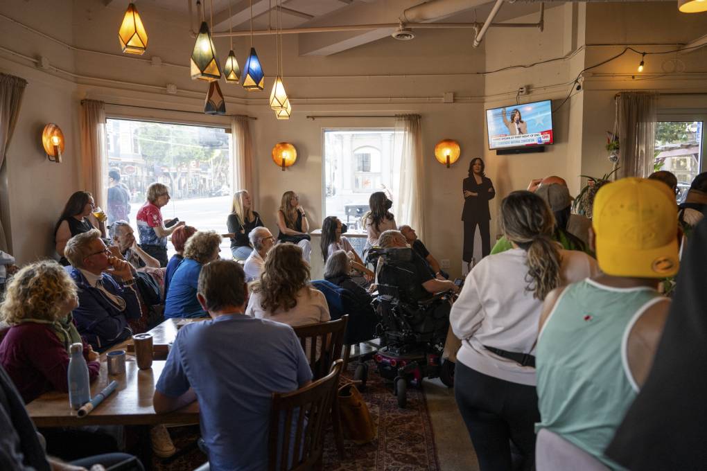 San Franciscans Cheer On Kamala Harris at DNC Watch Party | KQED