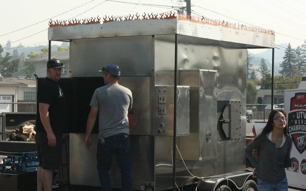 Guy Fieri Brings Barbecue Smoker to Santa Rosa Fire Evacuation Center ...