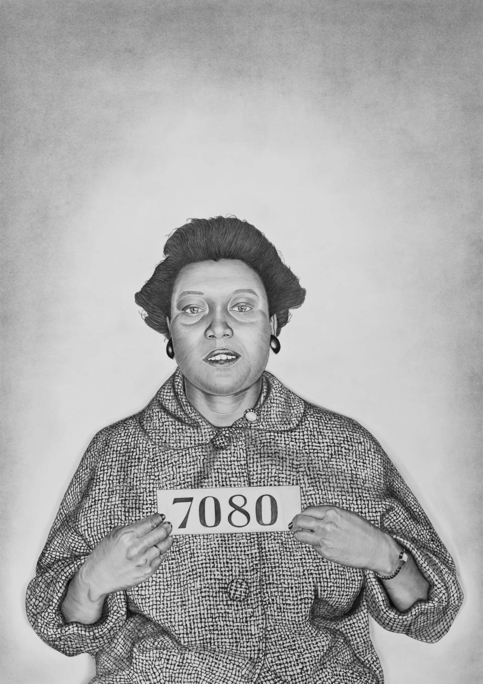 At Rena Bransten Gallery Lava Thomas Mugshots Are Drawn Out Of