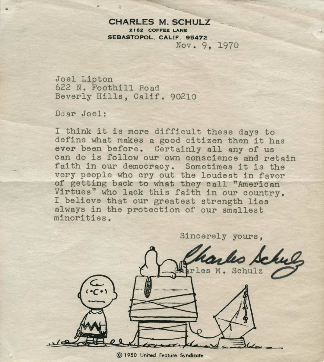 Charles Schulz's Letter About Democracy, Discovered 50 Years Later | KQED