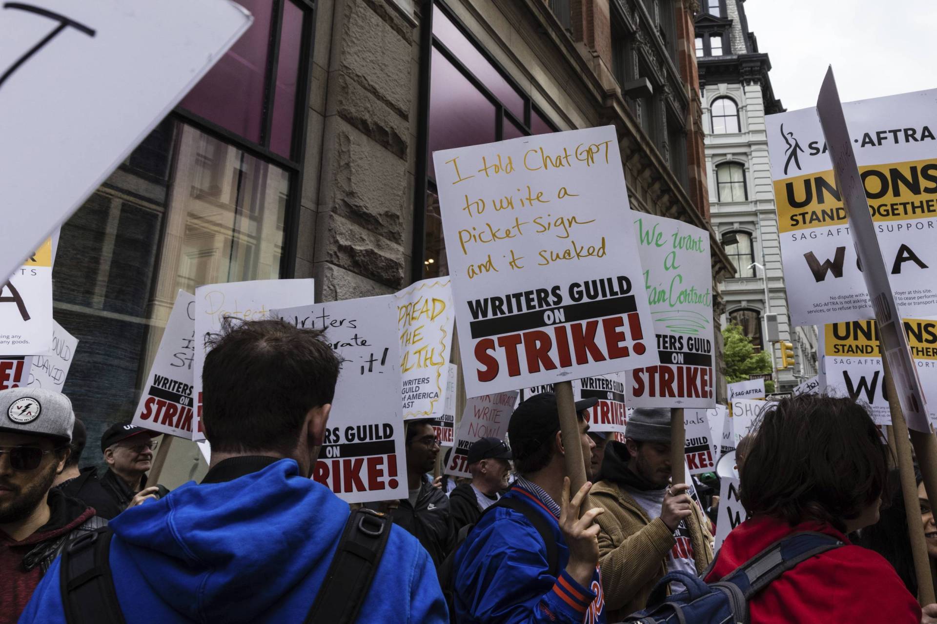 The Best Picket Signs of the Hollywood Writers’ Strike | KQED