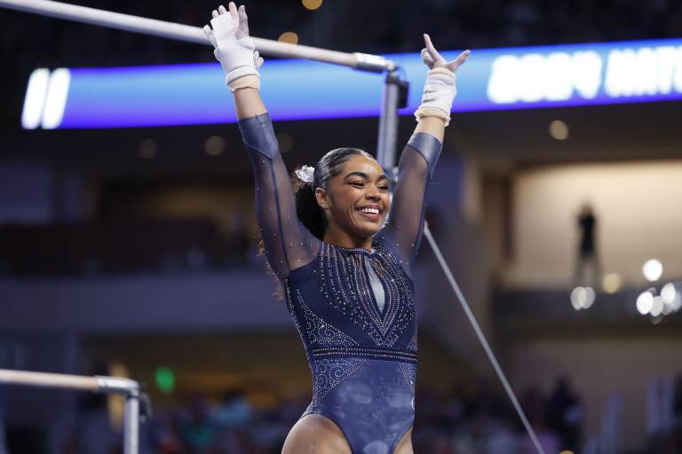 UC Berkeley Gymnast eMjae Frazier Nailed Her Graduation | KQED
